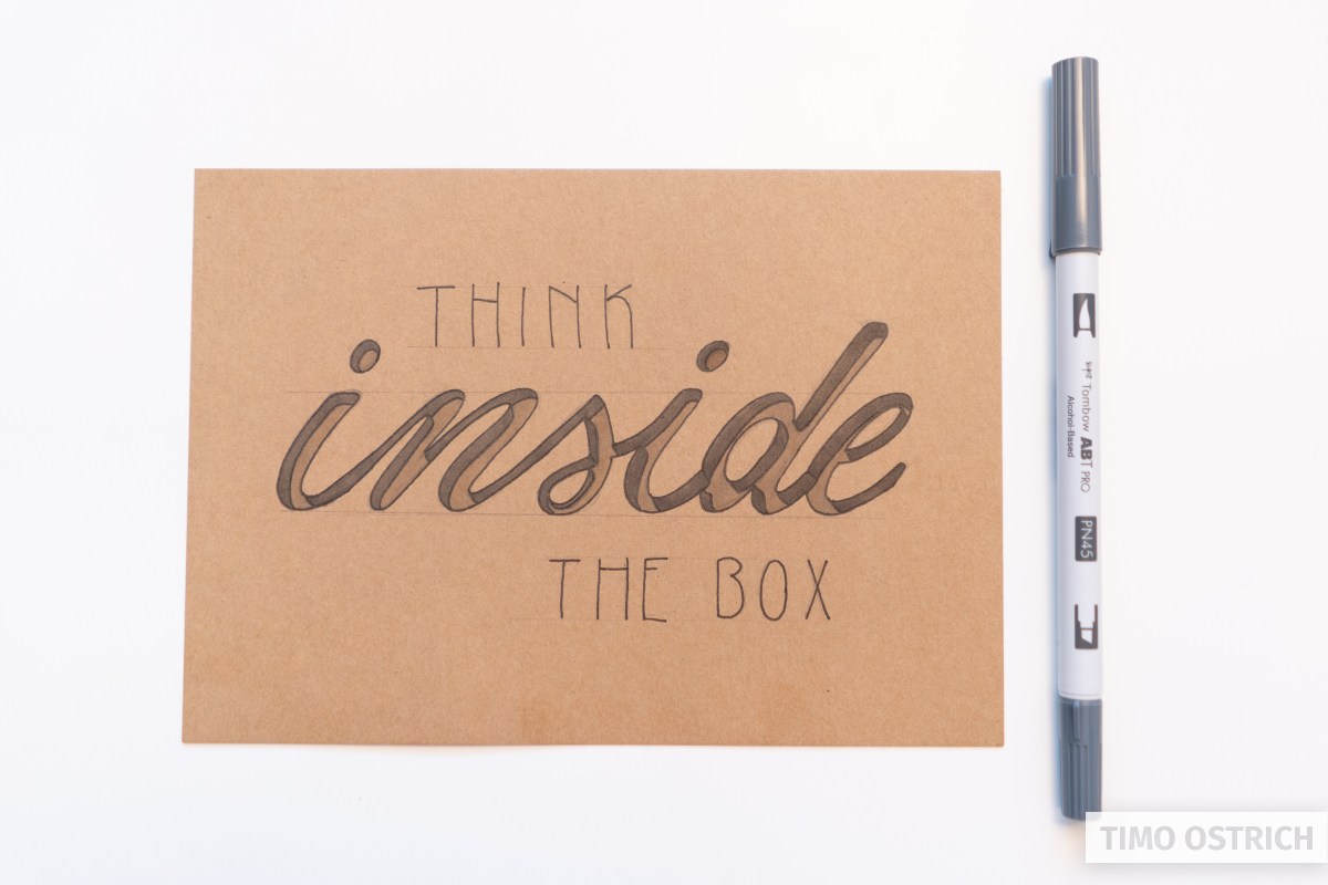 Inner 3D hand lettering effect (Step by step tutorial)