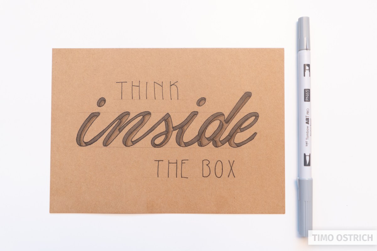 Inner 3D hand lettering effect (Step by step tutorial)