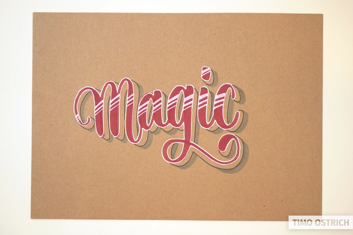 Simple 3D brush lettering effect (Step by step tutorial)