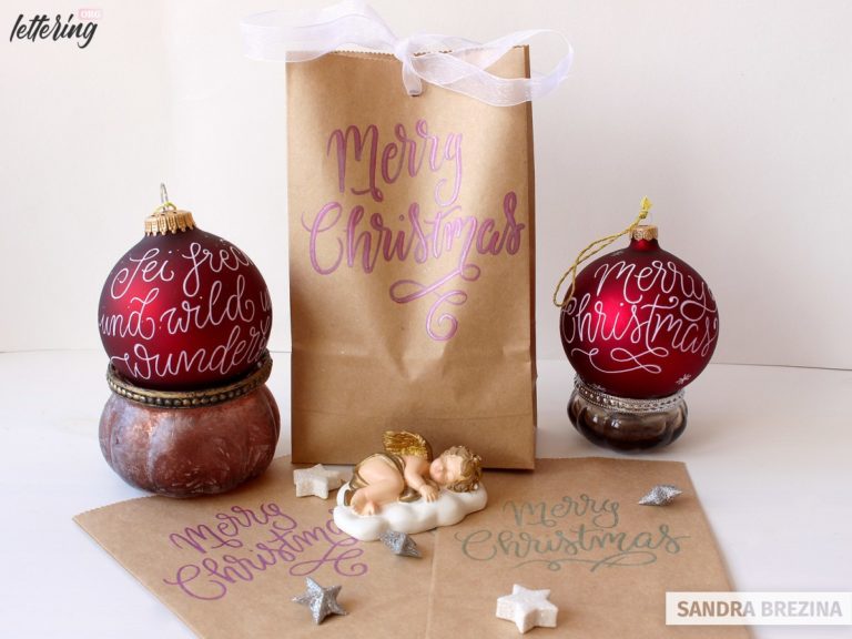 How to create gorgeous hand lettered Christmas ornaments (Tutorial)