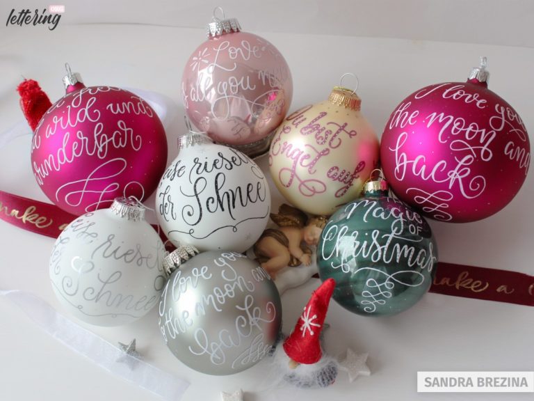 How to create gorgeous hand lettered Christmas ornaments (Tutorial)