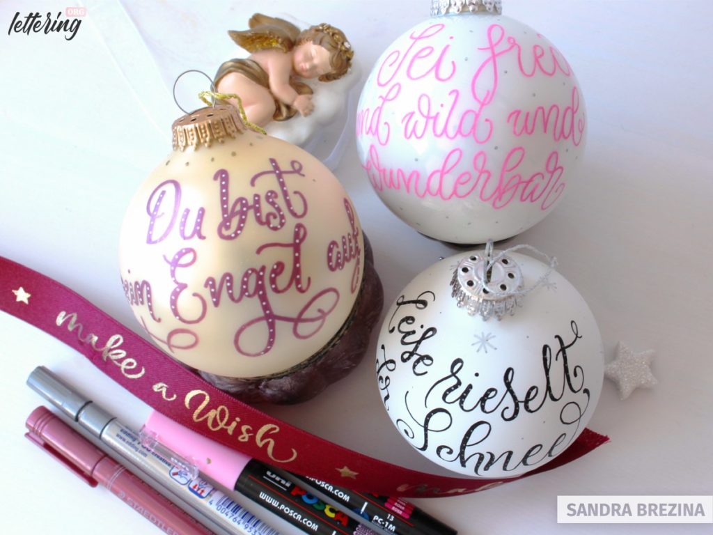 How to create gorgeous hand lettered Christmas ornaments (Tutorial)
