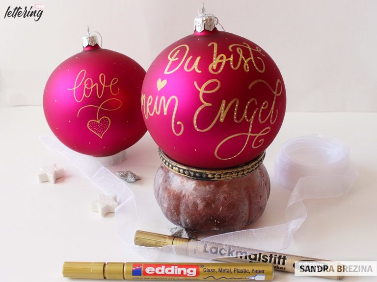How to create gorgeous hand lettered Christmas ornaments (Tutorial)