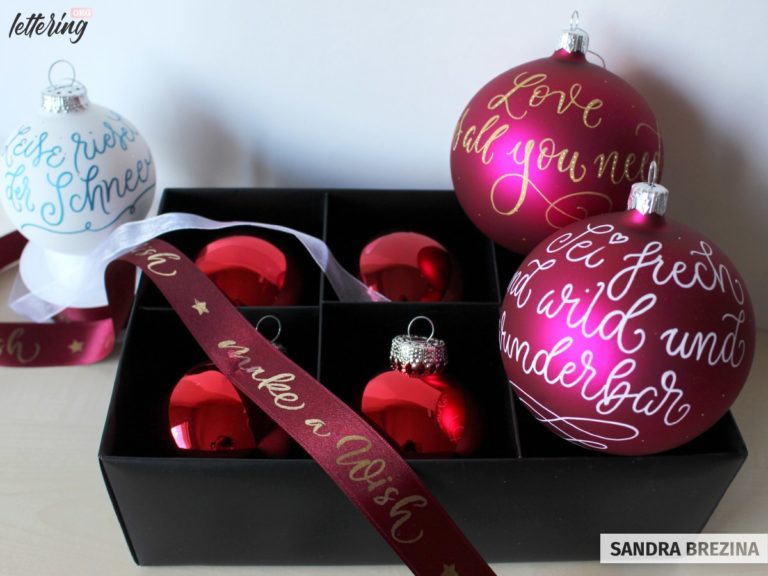 How to create gorgeous hand lettered Christmas ornaments (Tutorial)