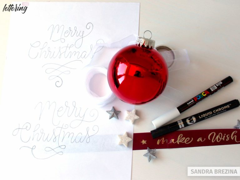 How to create gorgeous hand lettered Christmas ornaments (Tutorial)