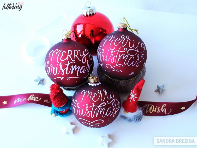 How to create gorgeous hand lettered Christmas ornaments (Tutorial)