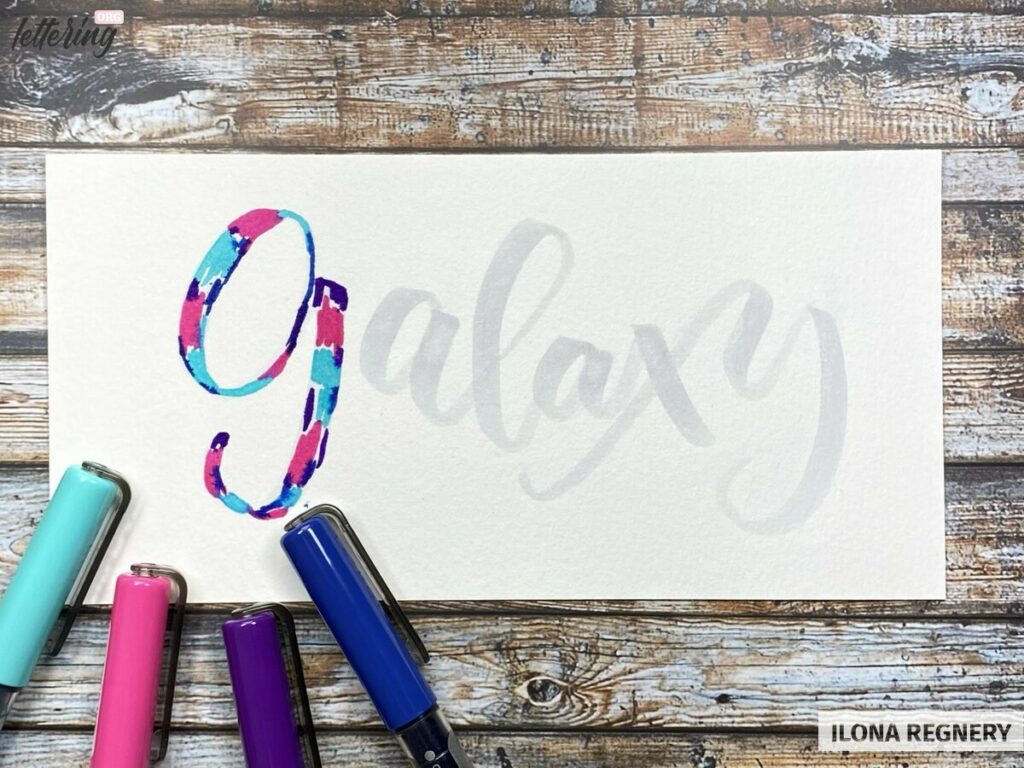 Galaxy lettering - How to create stunning galaxy letters using brushpens
