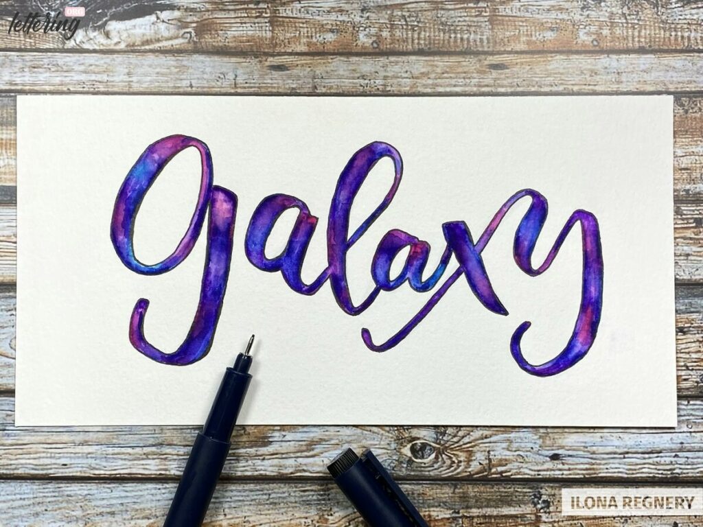 Galaxy lettering - How to create stunning galaxy letters using brushpens