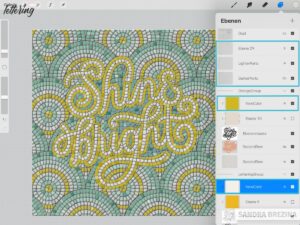 Mosaic lettering - How to draw fauxsaic letters step by step