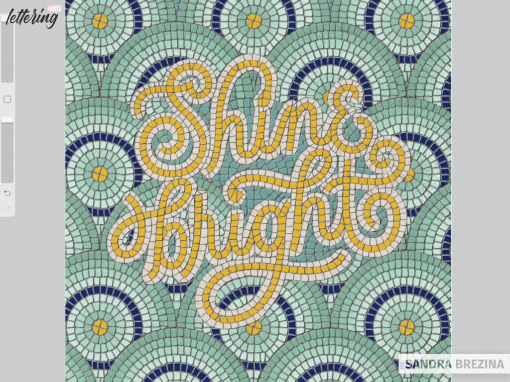 Mosaic lettering - How to draw fauxsaic letters step by step