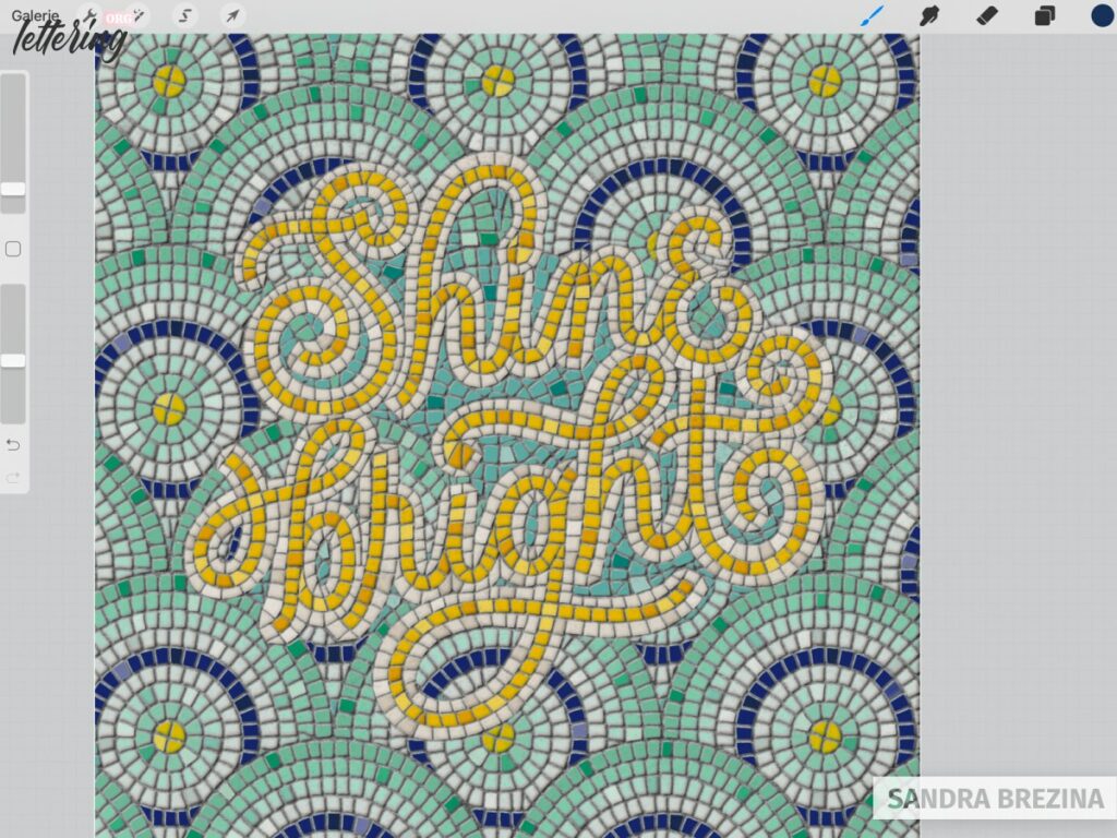 Mosaic lettering - How to draw fauxsaic letters step by step
