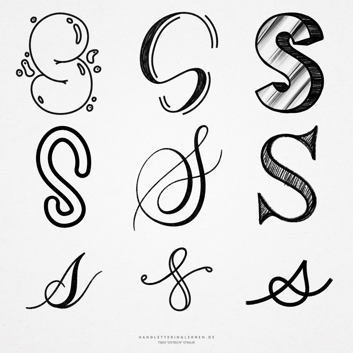 Hand Lettering S 9 Ways To Draw A S 